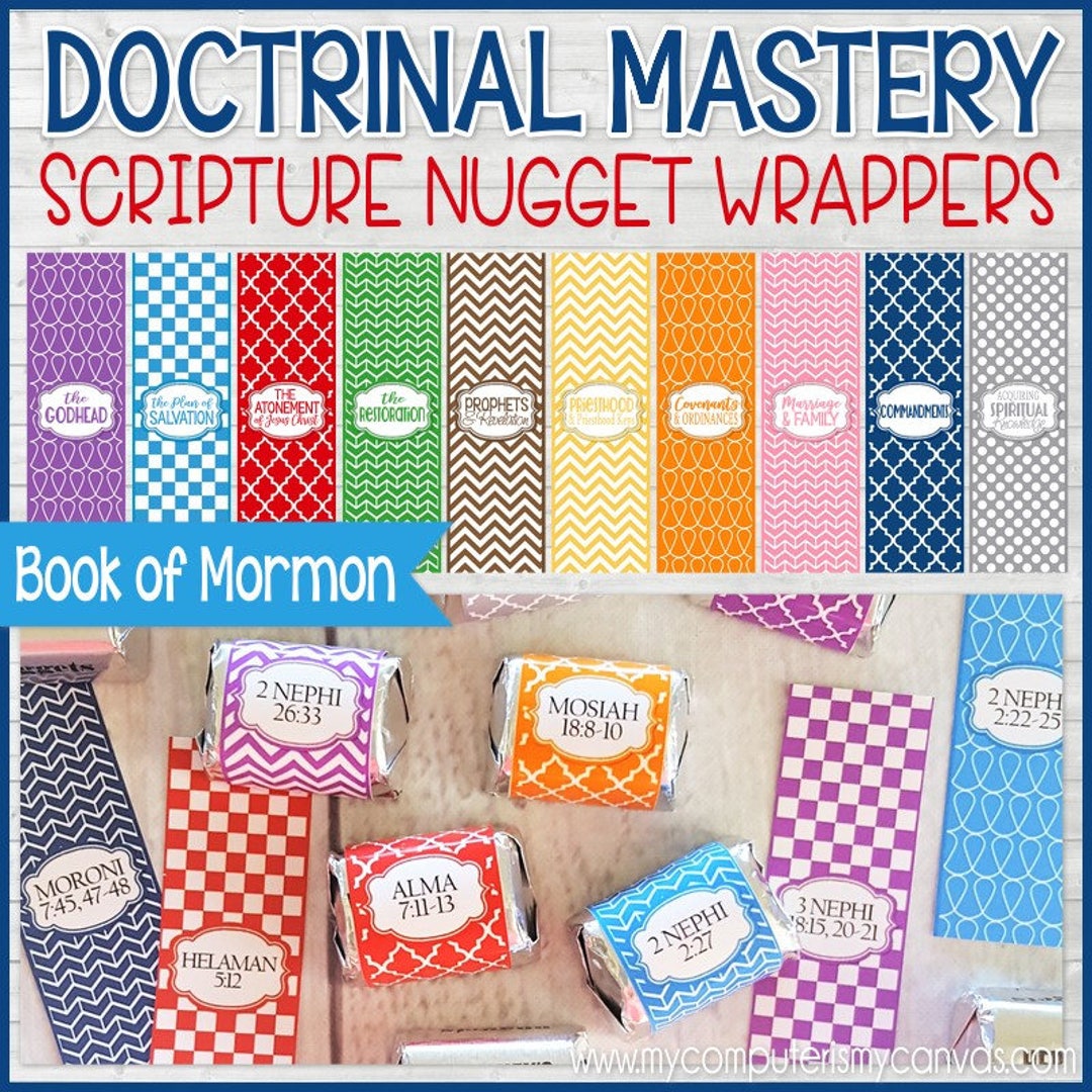 Doctrinal Mastery Nugget Wrappers, Book of Mormon, Seminary Printable ...