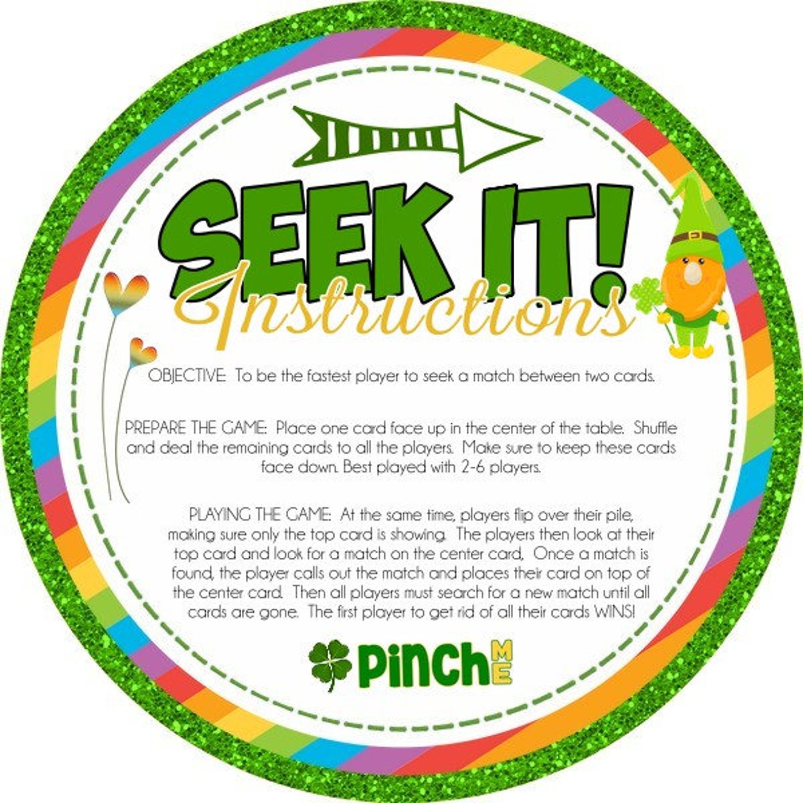 St. Patrick's Day SEEK IT Match Game Classroom Party | Etsy