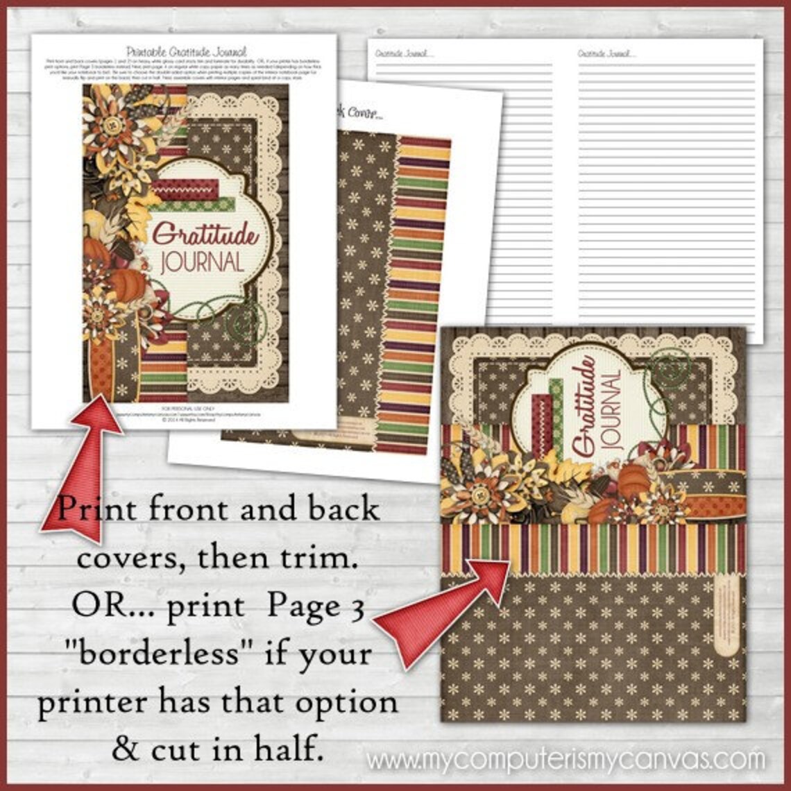 GRATITUDE JOURNAL Thanksgiving Notebook Blessings - Etsy