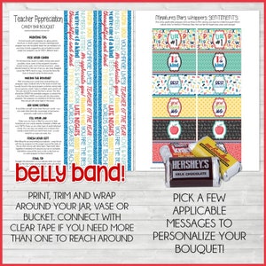 TEACHER Appreciation CANDY BAR Bouquet Printable, Candy Bar Wrappers ...