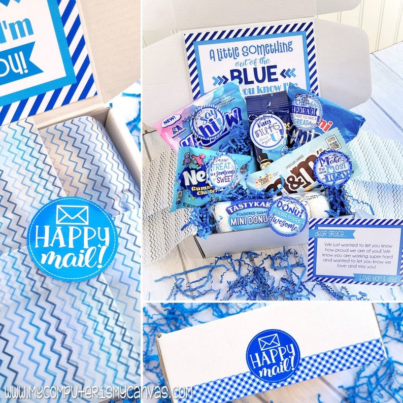 PRINTABLE Care Package Kit "out of the Blue" Friendship Box, Comfort ...