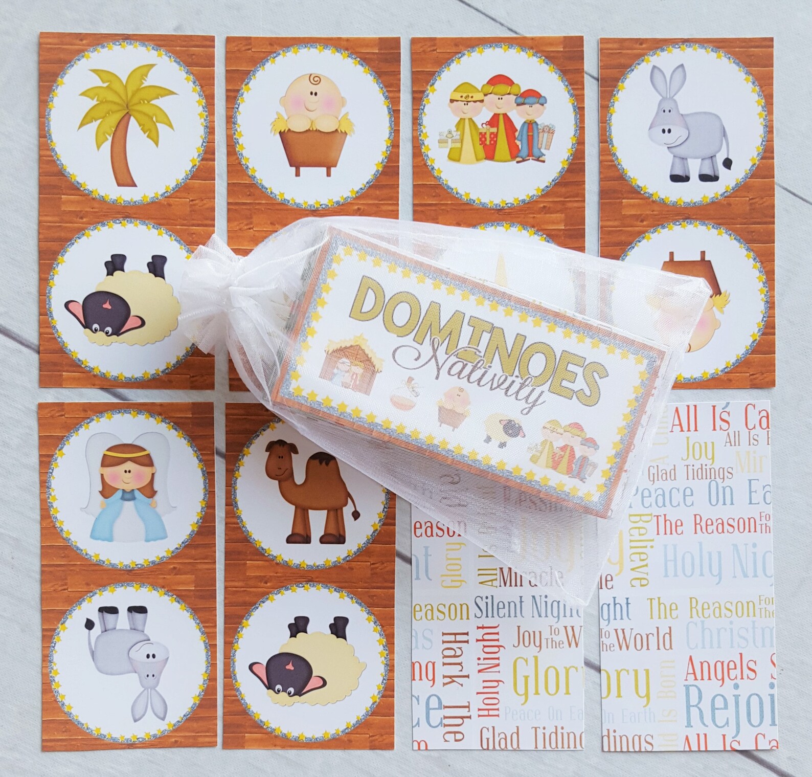 Printable Nativity Game Christmas DOMINOES Holiday Party | Etsy