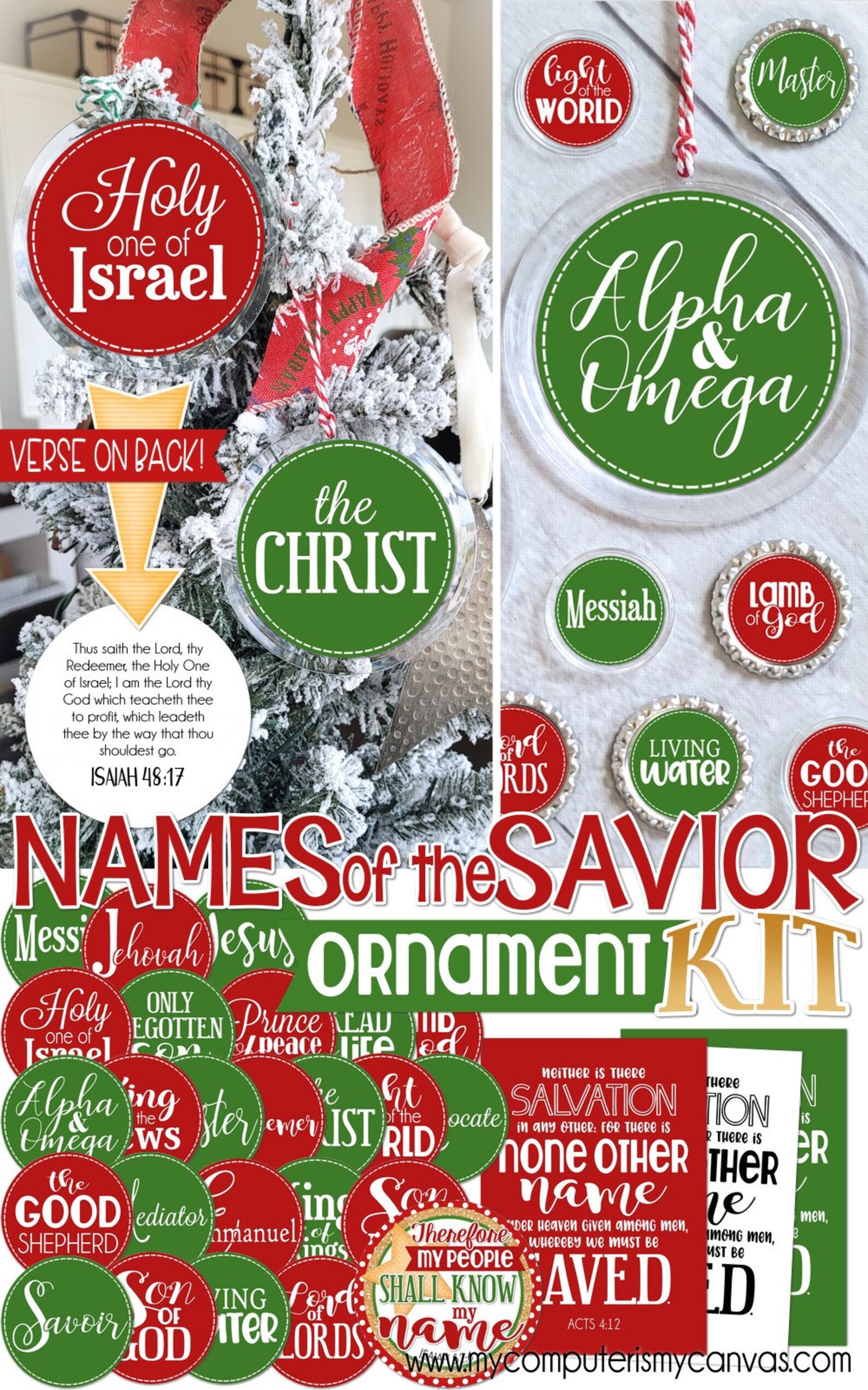 NAMES of the SAVIOR Ornament Set Christmas Gift Idea Jesus - Etsy