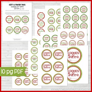 Christmas Cookie Gift Tags, Cookie Care Package, Printable Christmas ...