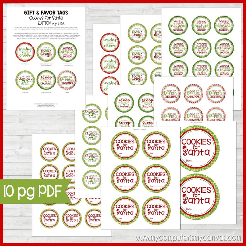 Christmas Cookie Gift Tags Cookie Care Package Printable - Etsy