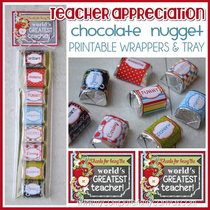 TEACHER Appreciation Chocolate Nugget Wrappers CANDY Favor - Etsy