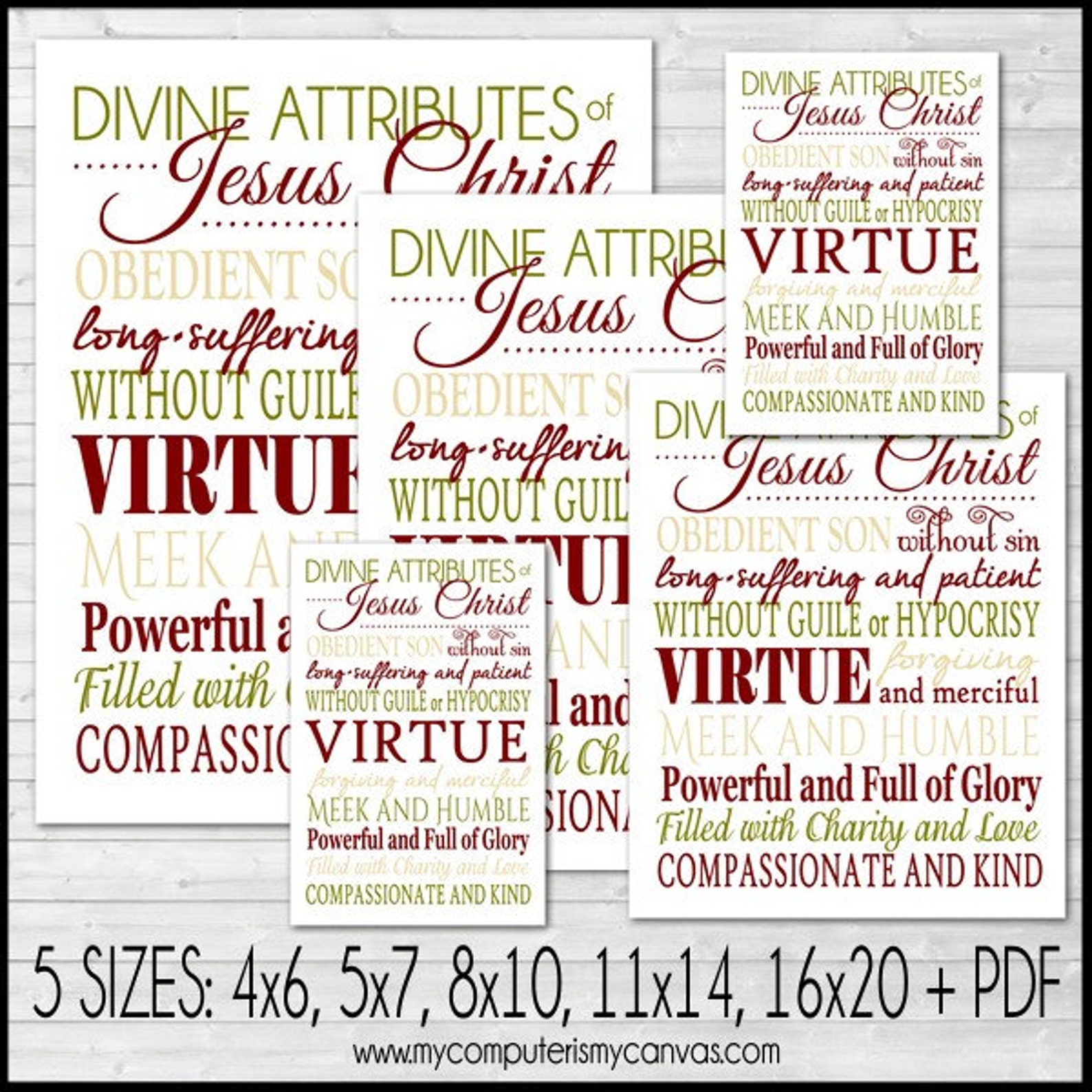 Divine Attributes of Jesus Christ Religious Christian | Etsy