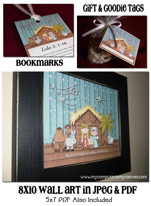 Christmas Nativity Art With Bookmarks Art and Treat Tags - Etsy