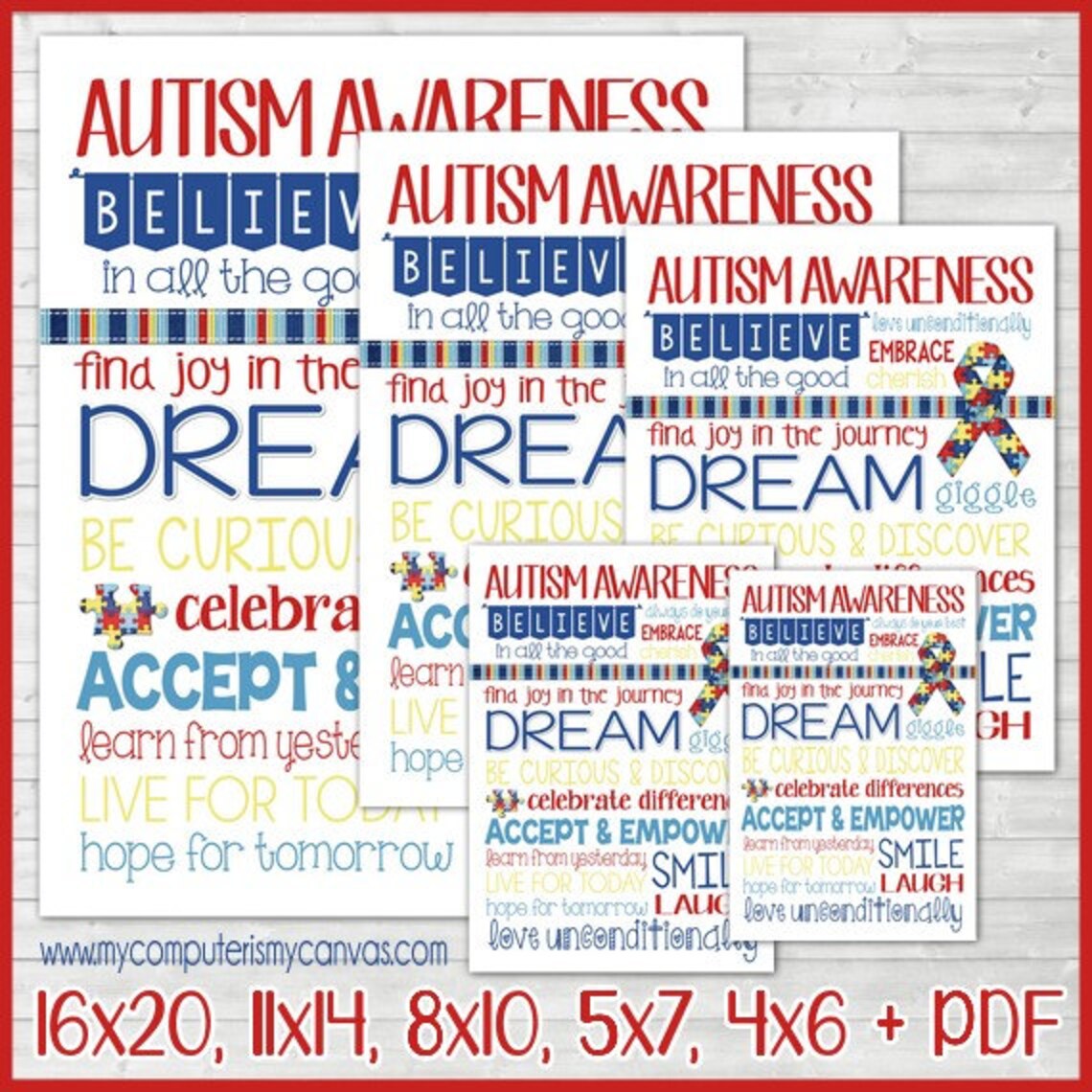 AUTISM Awareness Subway Art, Sign, Poster - Printable Instant DOWNLOAD ...