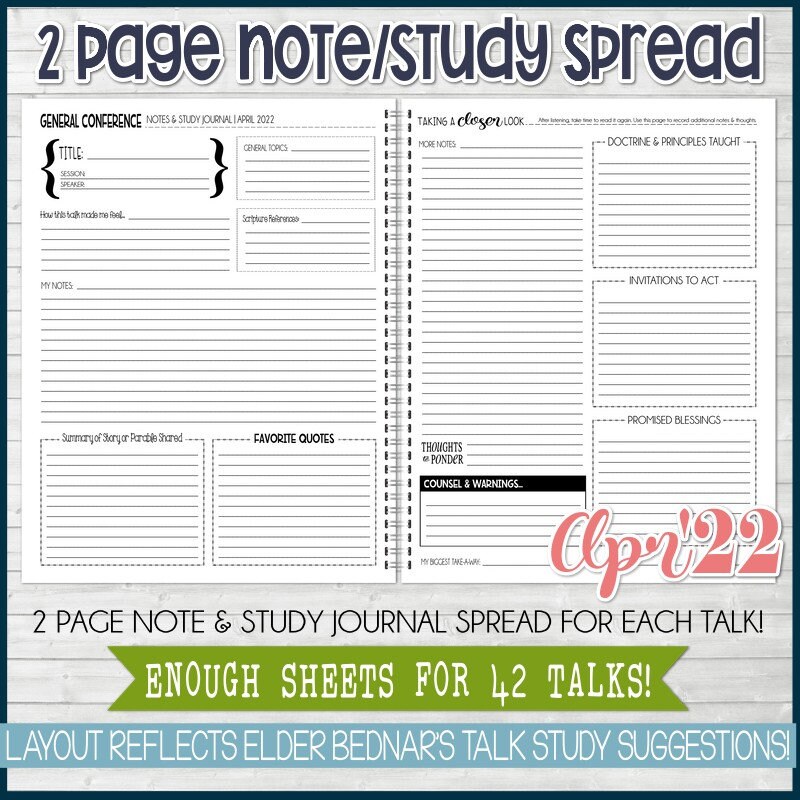 APRIL 2022 General Conference Journal General Conference - Etsy