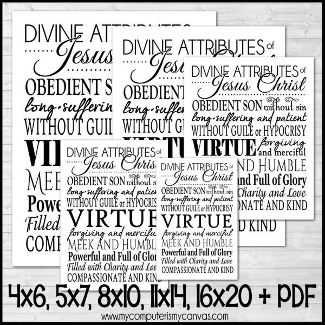 Divine Attributes of Jesus Christ Religious Christian - Etsy New Zealand