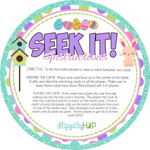 Easter SEEK IT Match Game, Easter Party Game, Easter Basket Gift Idea ...