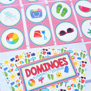 Summer DOMINOES Printable Game, Picnic Party Game, Summer Printables ...
