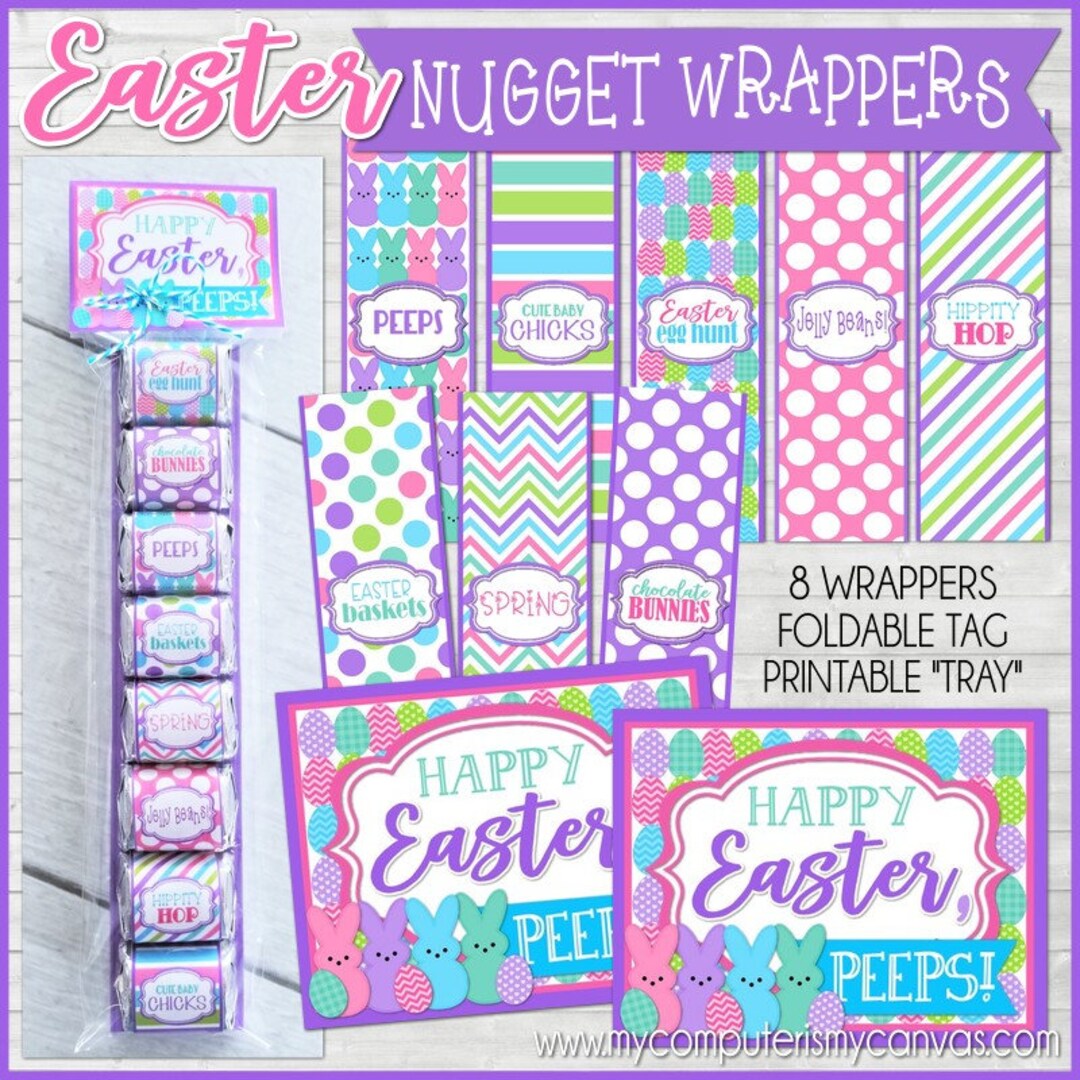 EASTER Chocolate Nugget Wrappers, Party Favor or Treat - Printable ...