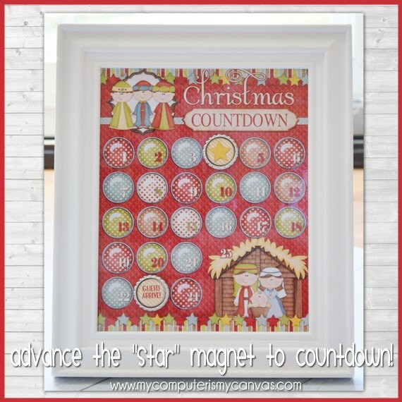 Christmas Countdown NATIVITY Themed Advent With Baby Jesus | Etsy
