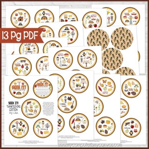 Thanksgiving SEEK IT Match Game, Thanksgiving Printables, Party, Family ...