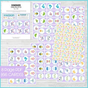 Printable SPRING Game, DOMINOES, Bugs & Flowers, Party Game, Party ...