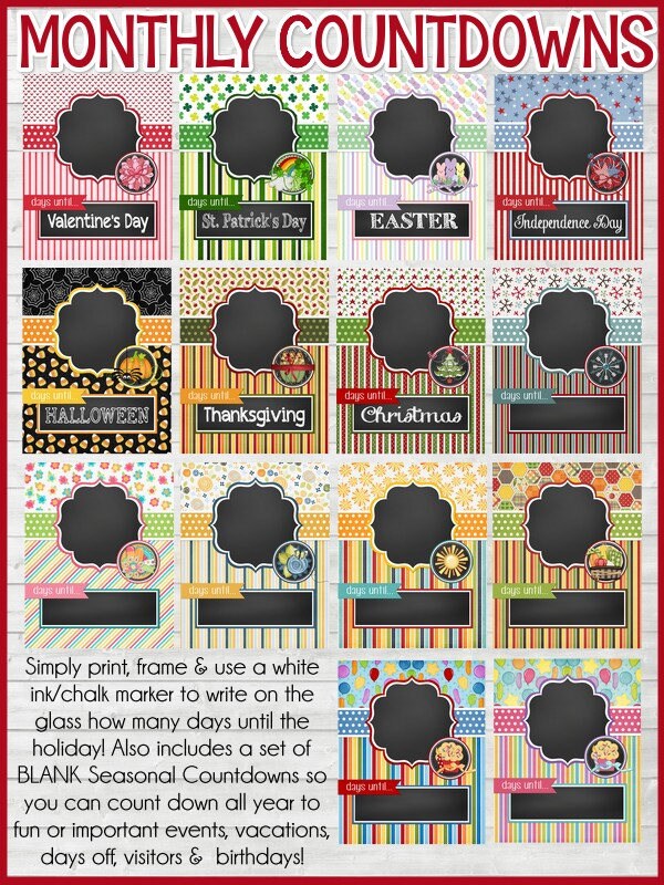 ANNUAL HOLIDAY Countdown Collection Advent Thanksgiving | Etsy