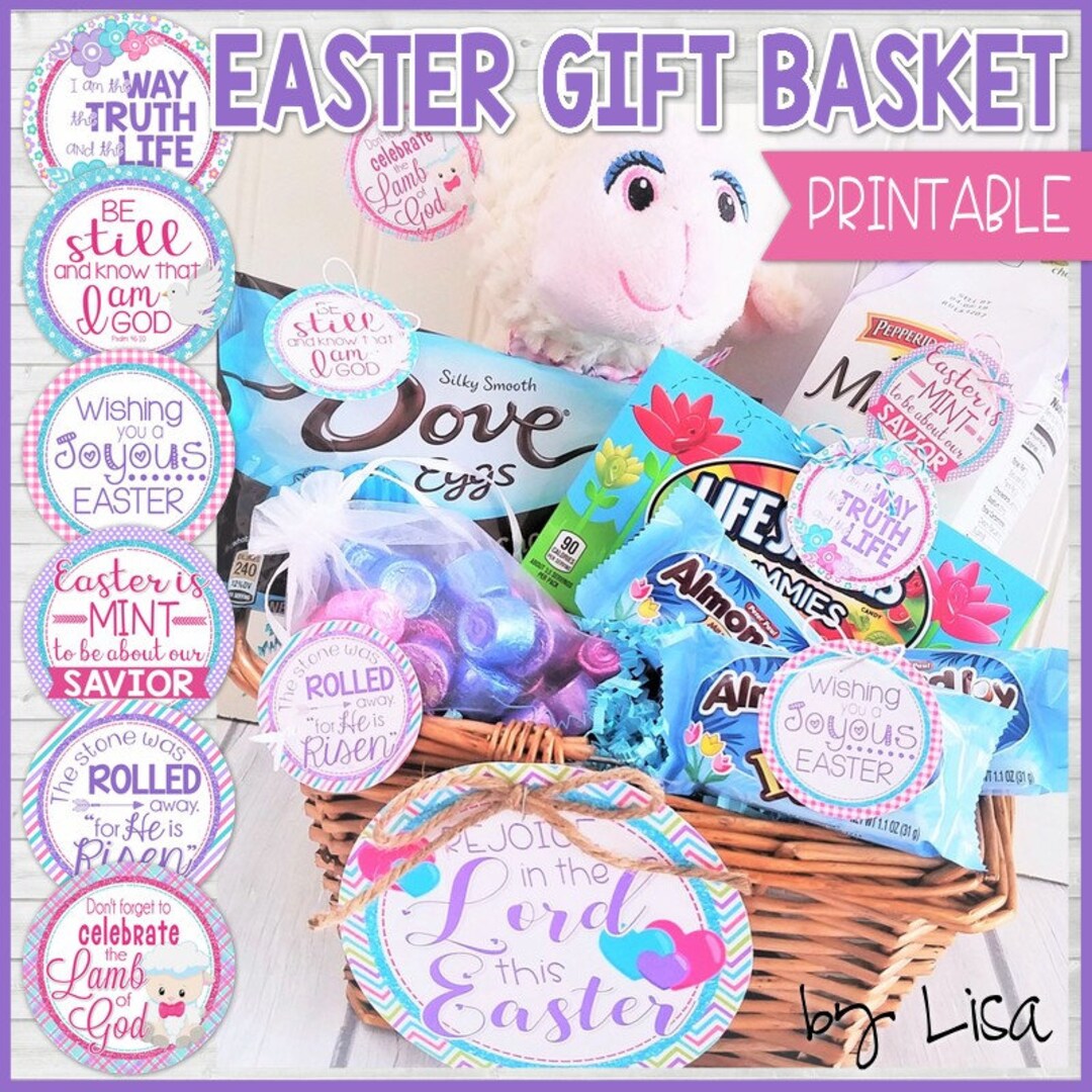 RELIGIOUS Easter Basket Gift Tags, Christian Easter Gifts, Easter ...