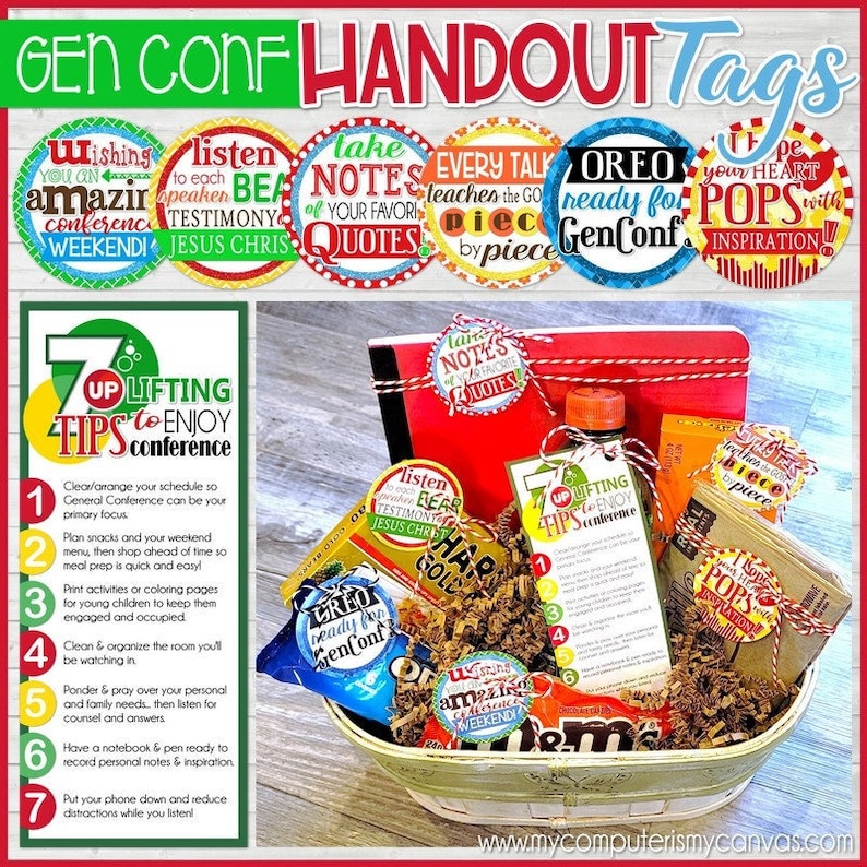 General Conference HANDOUT TAGS Gift Tags Candy Tags - Etsy