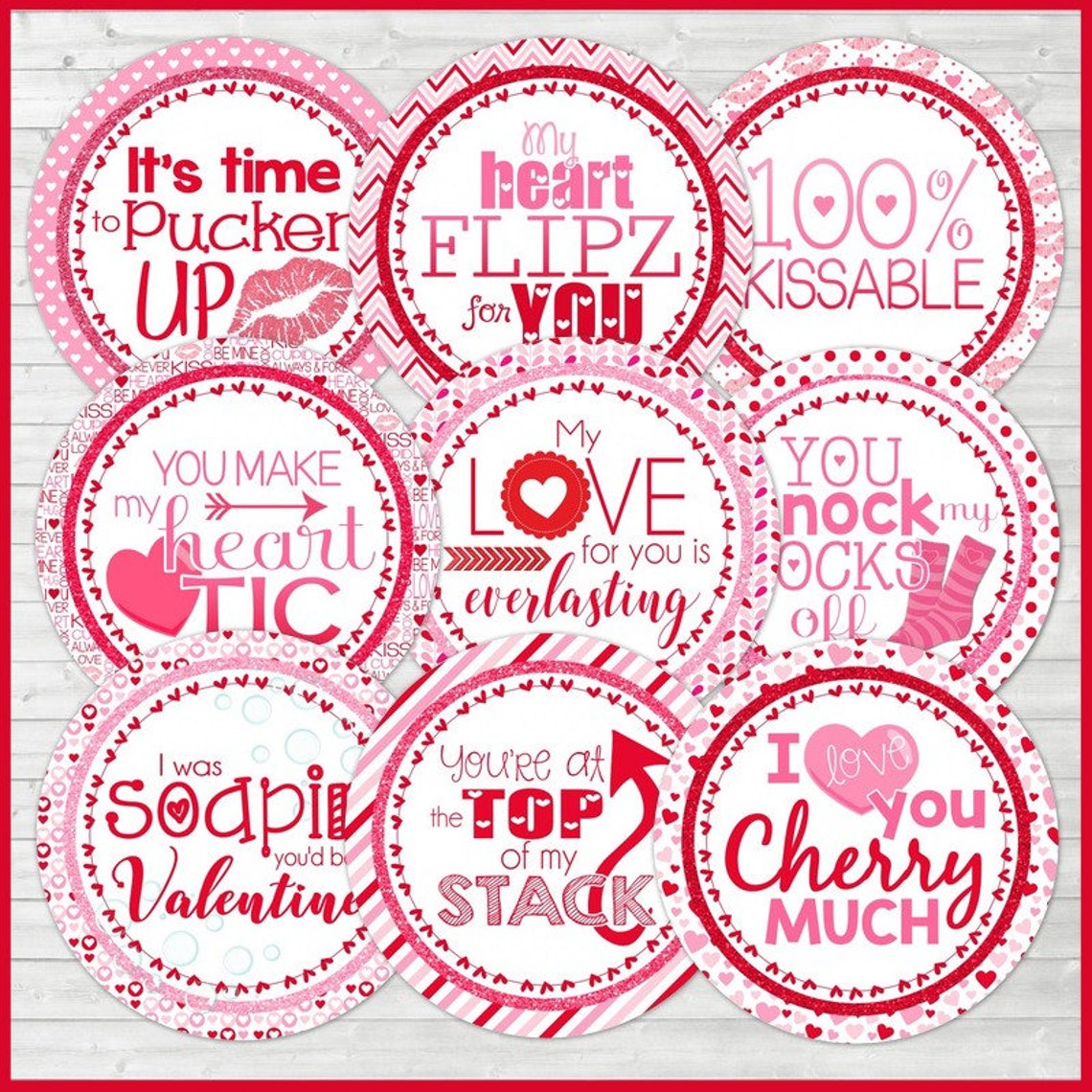 Valentine's Day Gift Tags Gift Basket Printables Gifts - Etsy