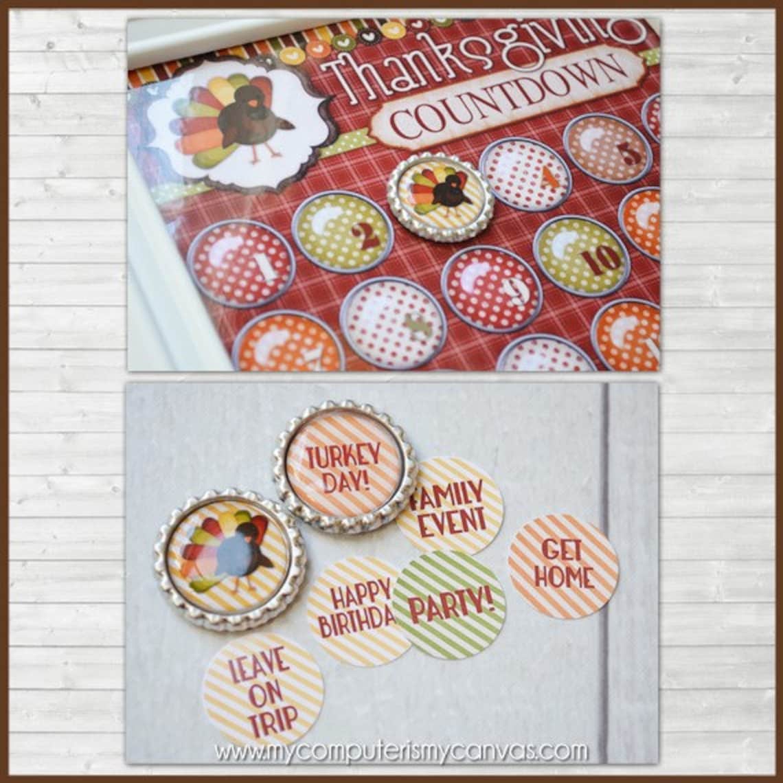 Thanksgiving Countdown Turkey Day ADVENT Printable Instant - Etsy
