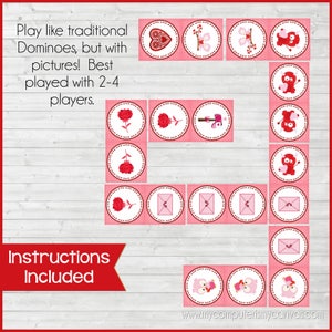 Printable Valentine's Game, DOMINOES, Valentine's Day, Class Party Game ...