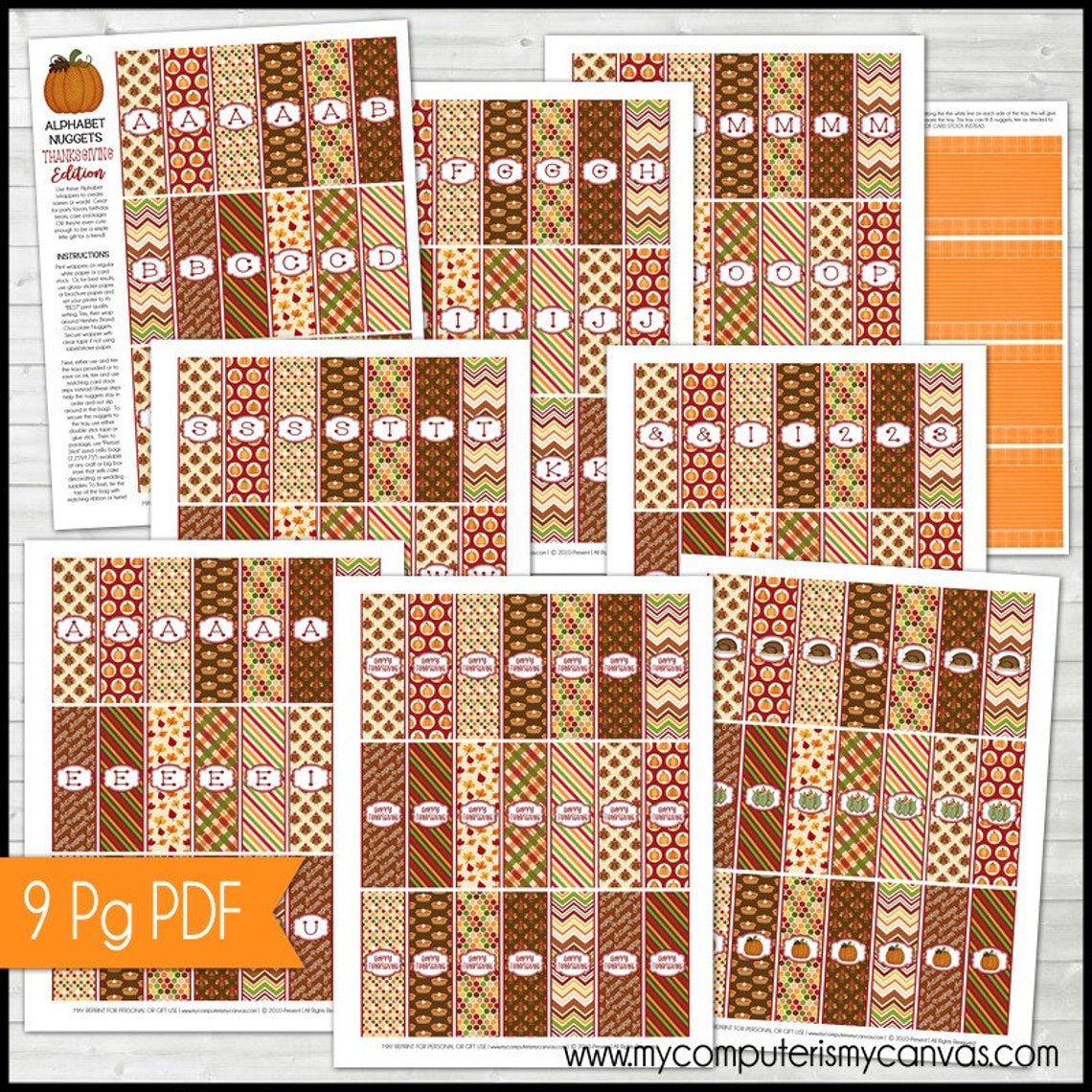 ALPHABET Nugget Wrappers THANKSGIVING Nugget Wrapper Spell - Etsy