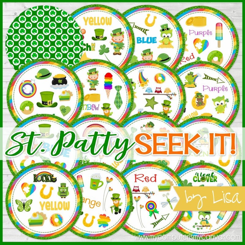 St. Patrick's Day SEEK IT Match Game Classroom Party | Etsy