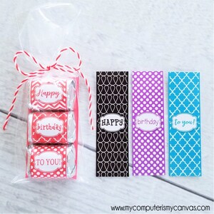 HAPPY BIRTHDAY Nugget Wrapper Collection, Birthday Nugget Wrappers, 12 ...