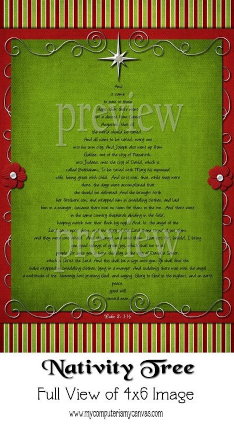 Luke 2 Nativity Tree Christmas BUNDLE Printable Instant - Etsy