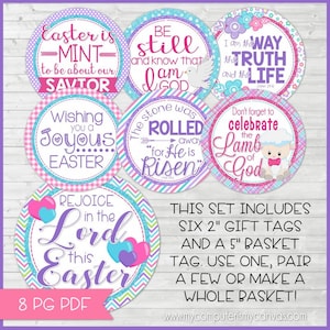 RELIGIOUS Easter Basket Gift Tags, Christian Easter Gifts, Easter ...