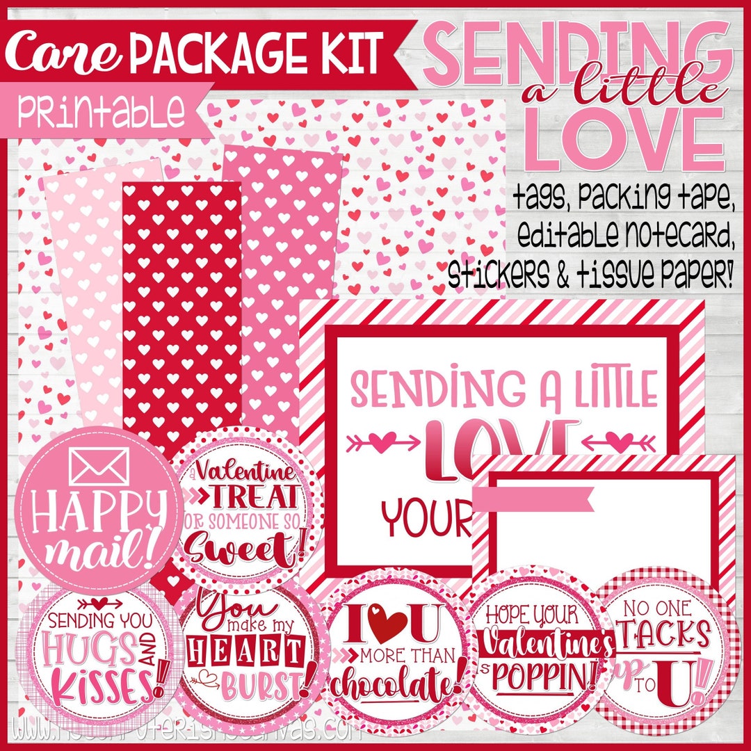 PRINTABLE Valentine Care Package Kit, Gift Basket, Love, Valentine Gift ...