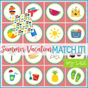 Summer DOMINOES Printable Game, Picnic Party Game, Summer Printables ...