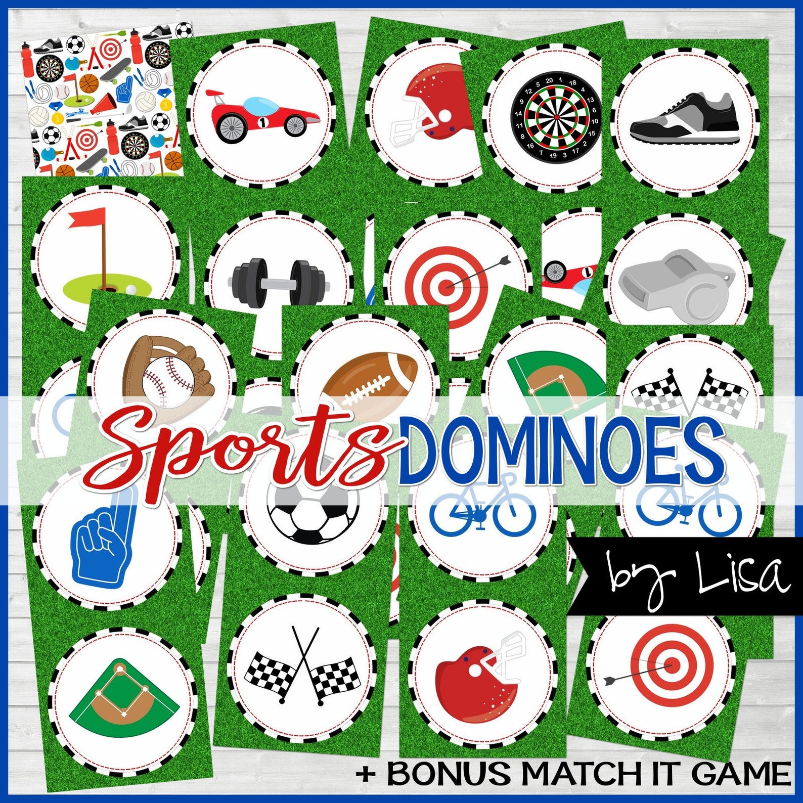 Printable SPORTS Game, DOMINOES, Team Party Activity, Team Party Favor ...