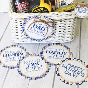 Father's Day Gift Tags, Father's Day Gift Basket Printables, Gifts for ...