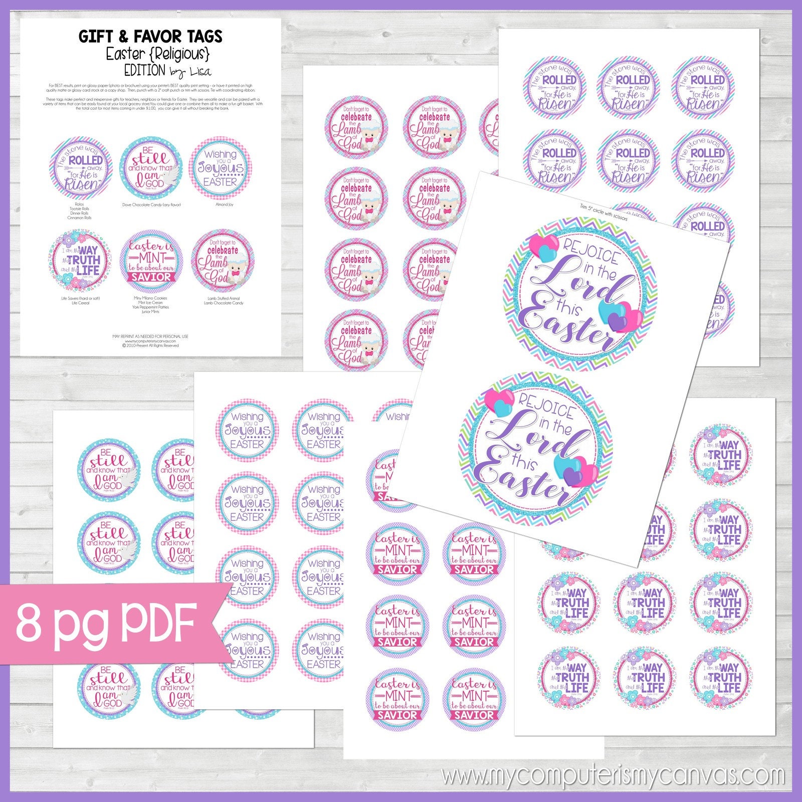 RELIGIOUS Easter Basket Gift Tags, Christian Easter Gifts, Easter ...