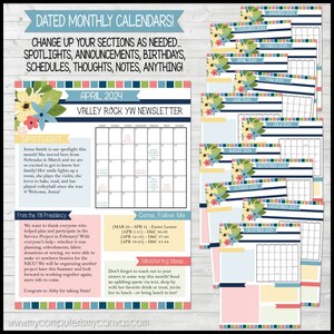 EDITABLE 2024 Newsletter Template, DATED Editable Calendar Newsletter ...