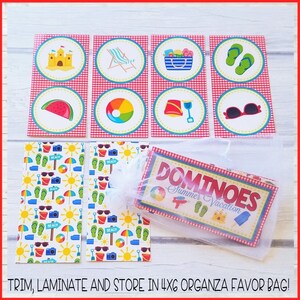Summer DOMINOES Printable Game, Picnic Party Game, Summer Printables ...