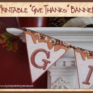 Printable Thanksgiving Give Thanks Banner - INSTANT Download Printable ...