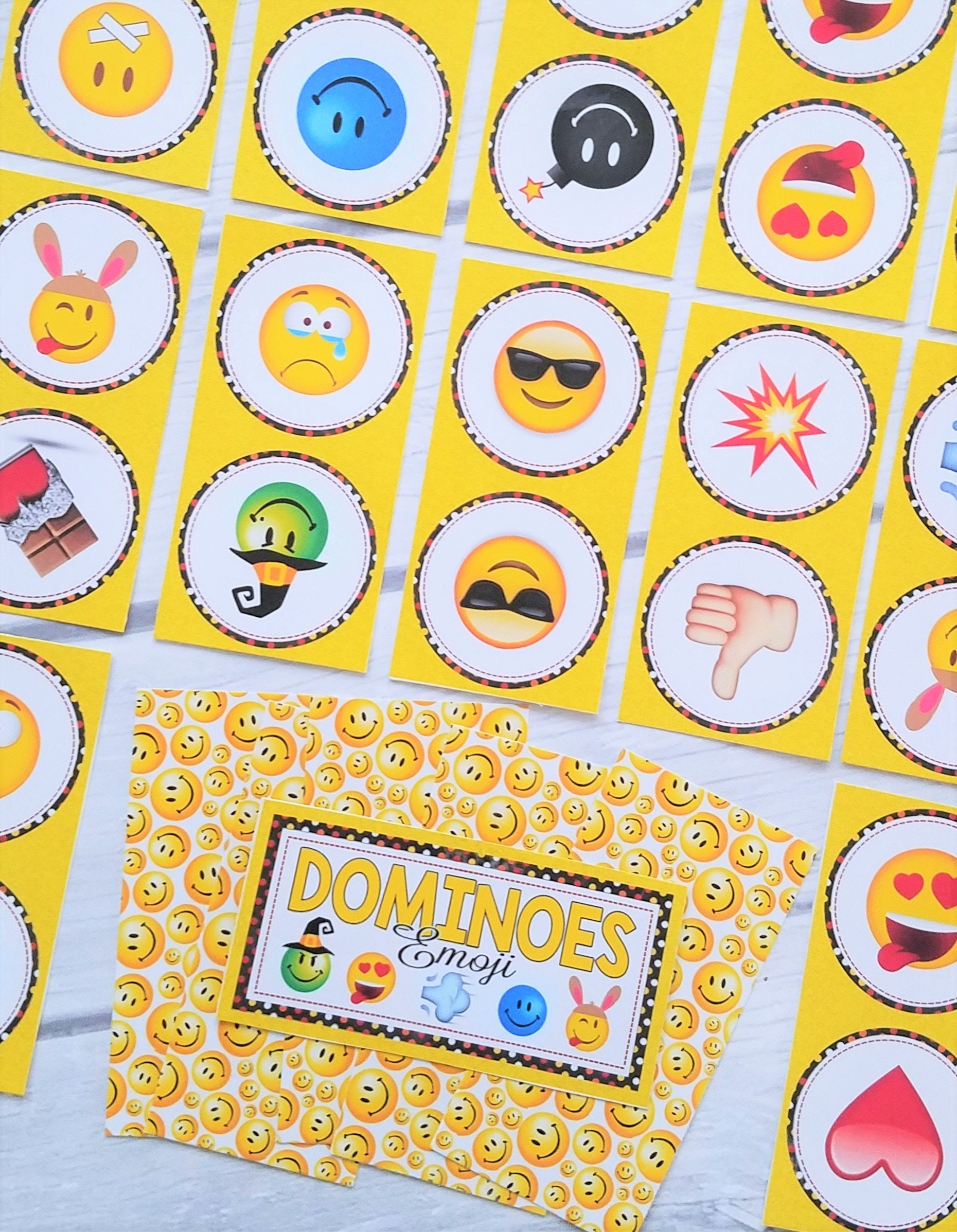 EMOJI DOMINOES Printable Game Emoji Game Emoji Party | Etsy