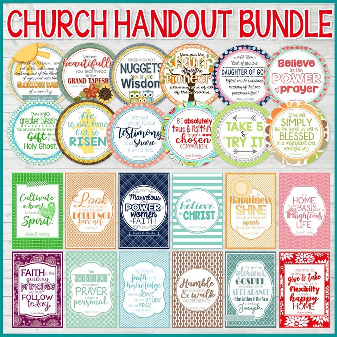 LDS Church Handout Bundle, Lesson Handouts, Young Women, Relief Society ...