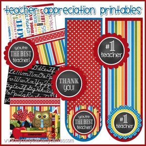 TEACHER APPRECIATION Printables Gift Set, Teacher Appreciation Gift ...