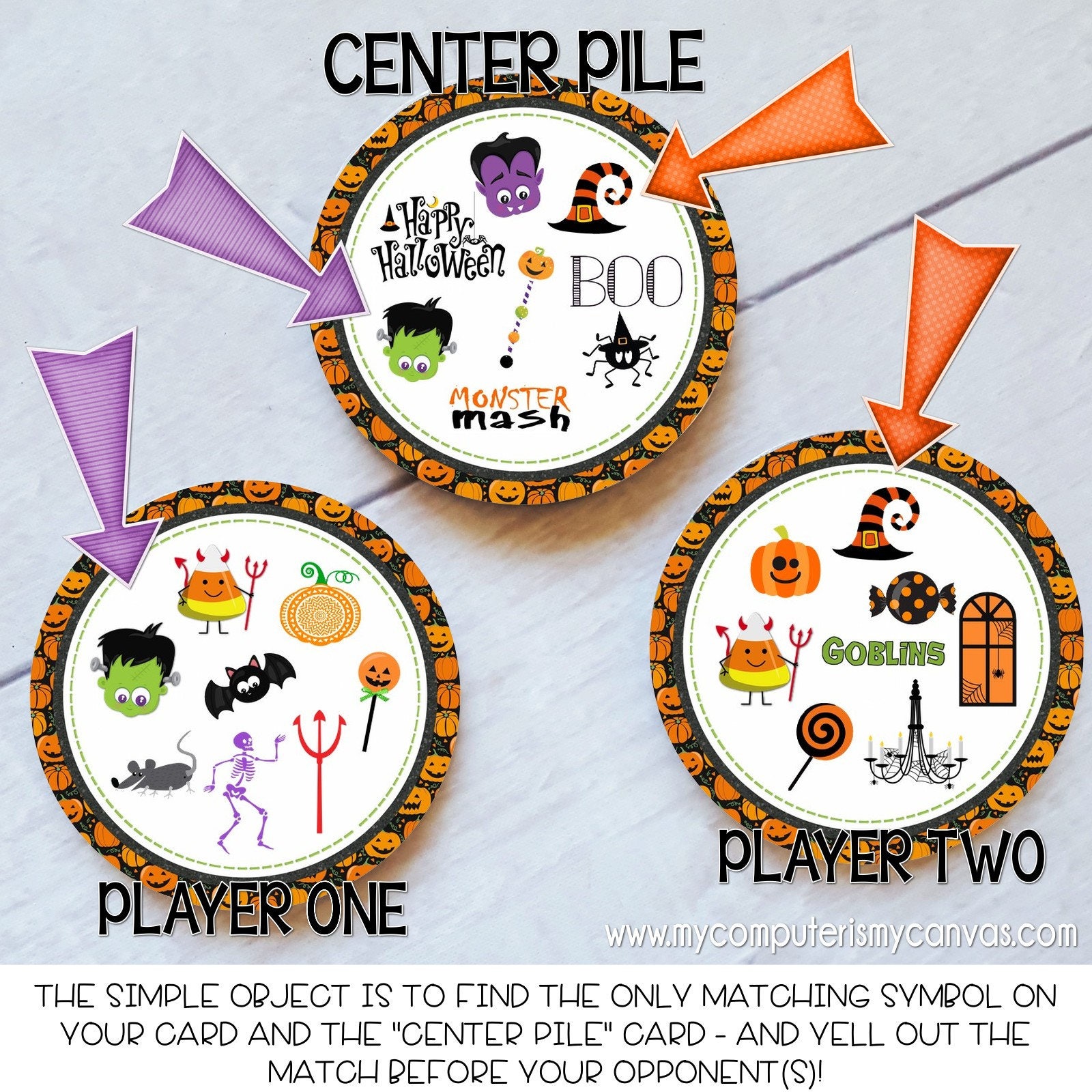 Trick or Treat SEEK IT Match Game Halloween Party Game | Etsy