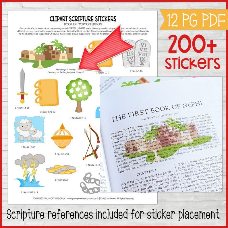 Book of Mormon Stickers Scripture Stickers Clipart Stickers - Etsy