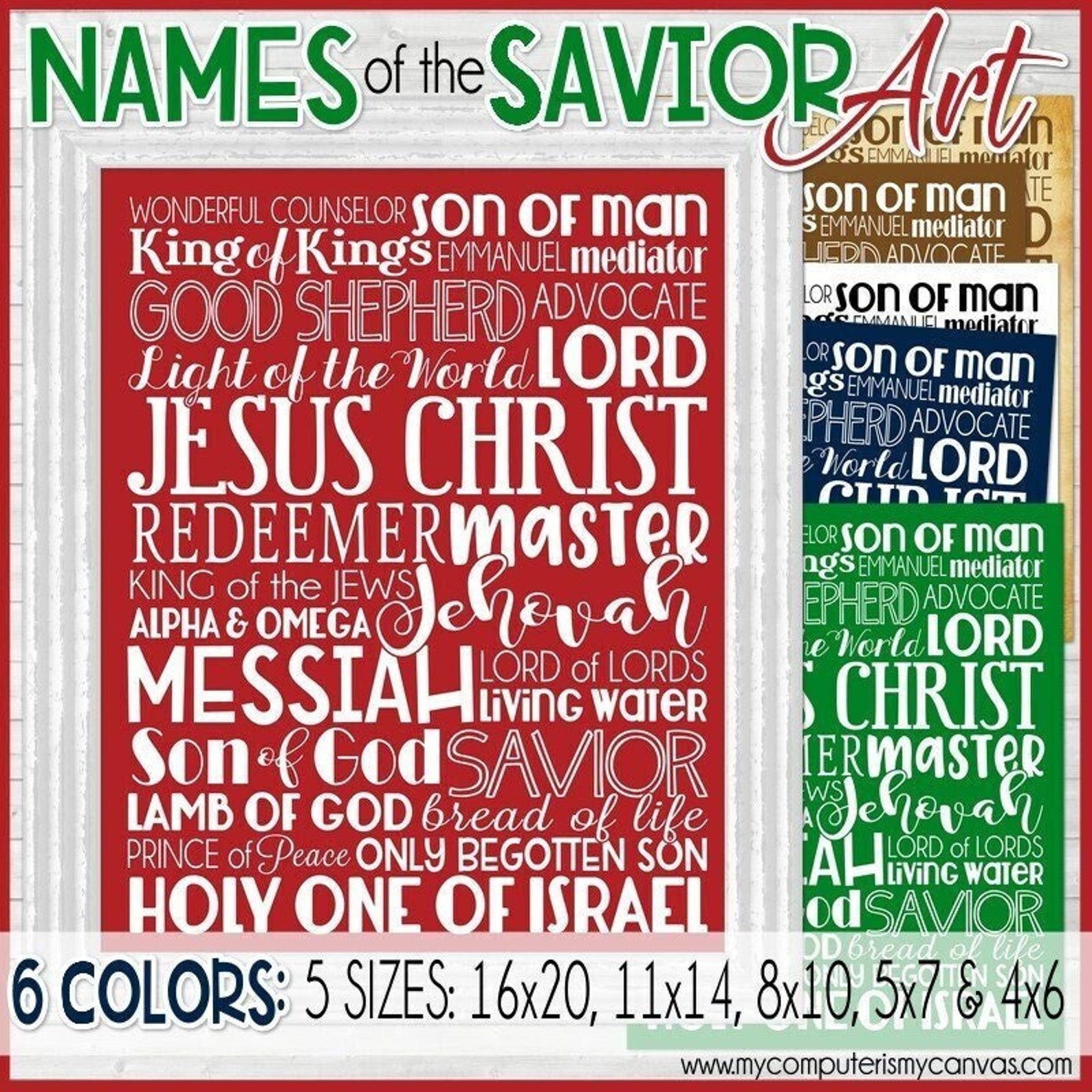 CHRISTMAS Print Nativity Art Christian Art Names of the - Etsy