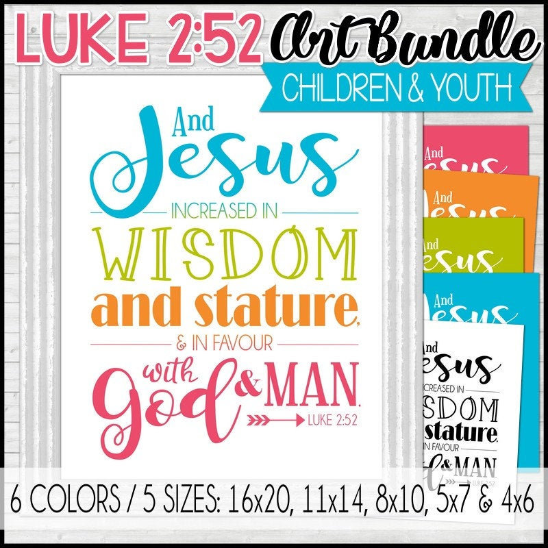 LUKE 2:52 Scripture Art NEW Children & Youth Program - Etsy