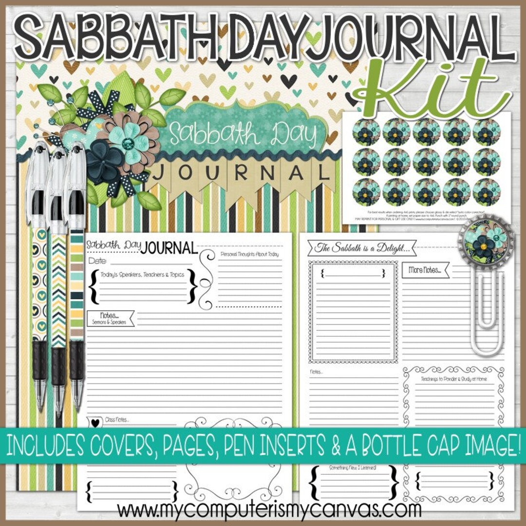 Sabbath Day Journal, Sunday Notebook, Church & Bible Study Notes ...