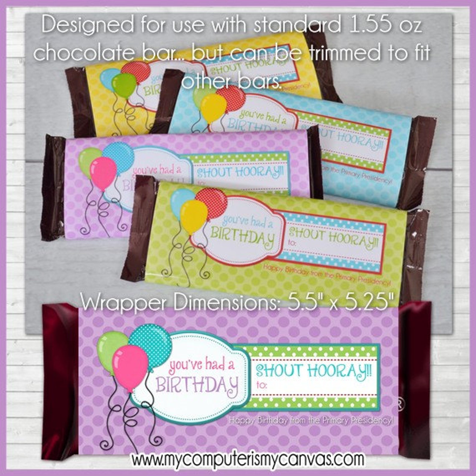 Happy BIRTHDAY Chocolate Bar Wrappers Primary LDS Printable | Etsy