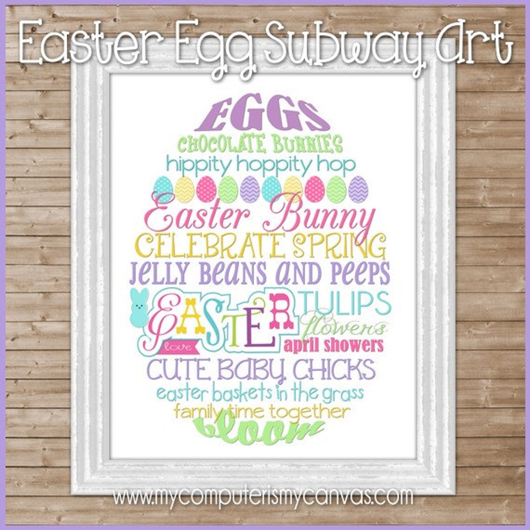 EASTER Egg Subway Art - Printable INSTANT Download - Etsy